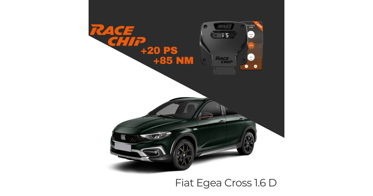 RaceChip Fiat Egea, Egea Cross 1.6 D 131 PS GTS 5 APP Bleutooth +20 PS ...